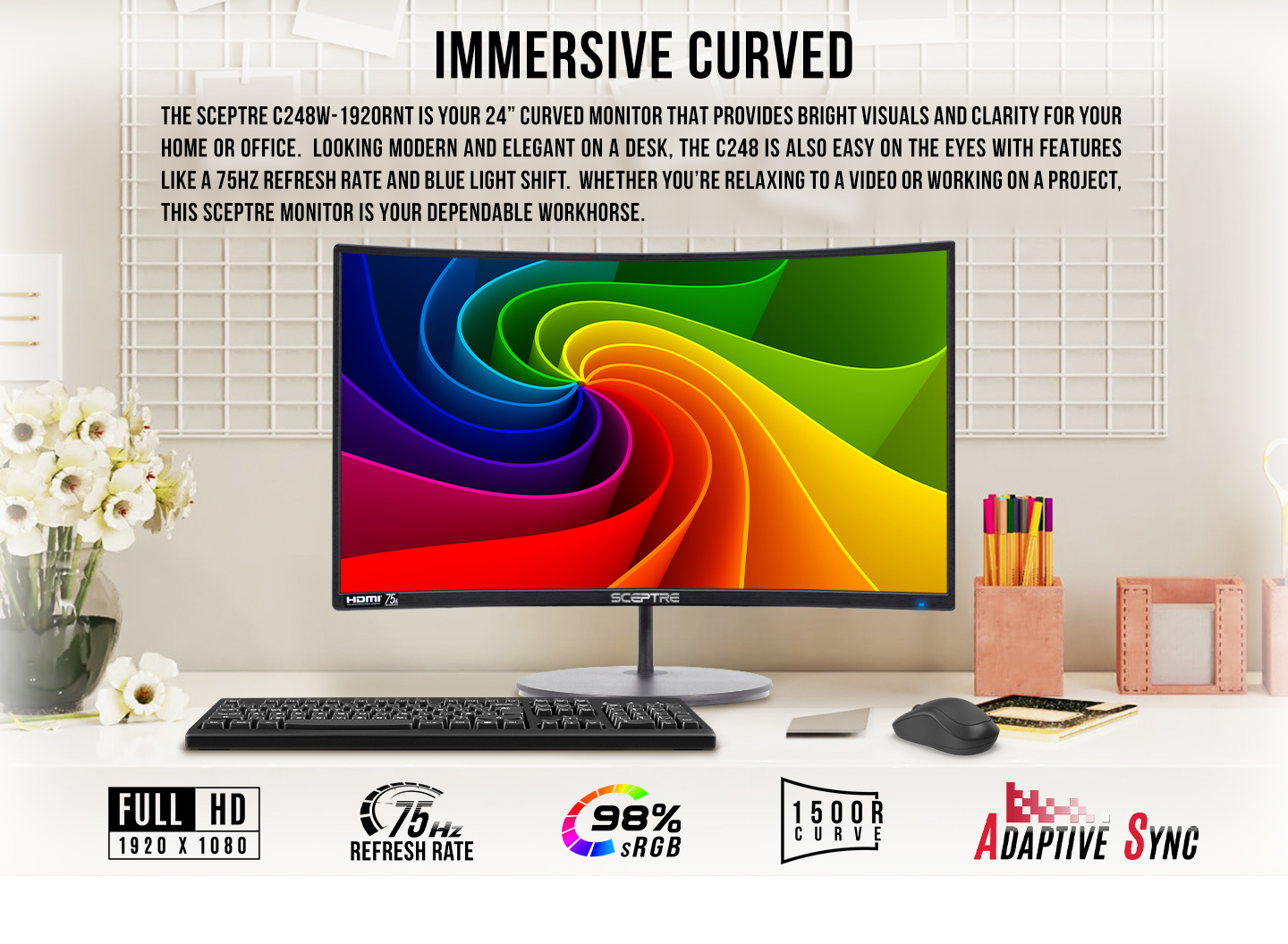 C248W-1920RNT 24" Curved Monitor